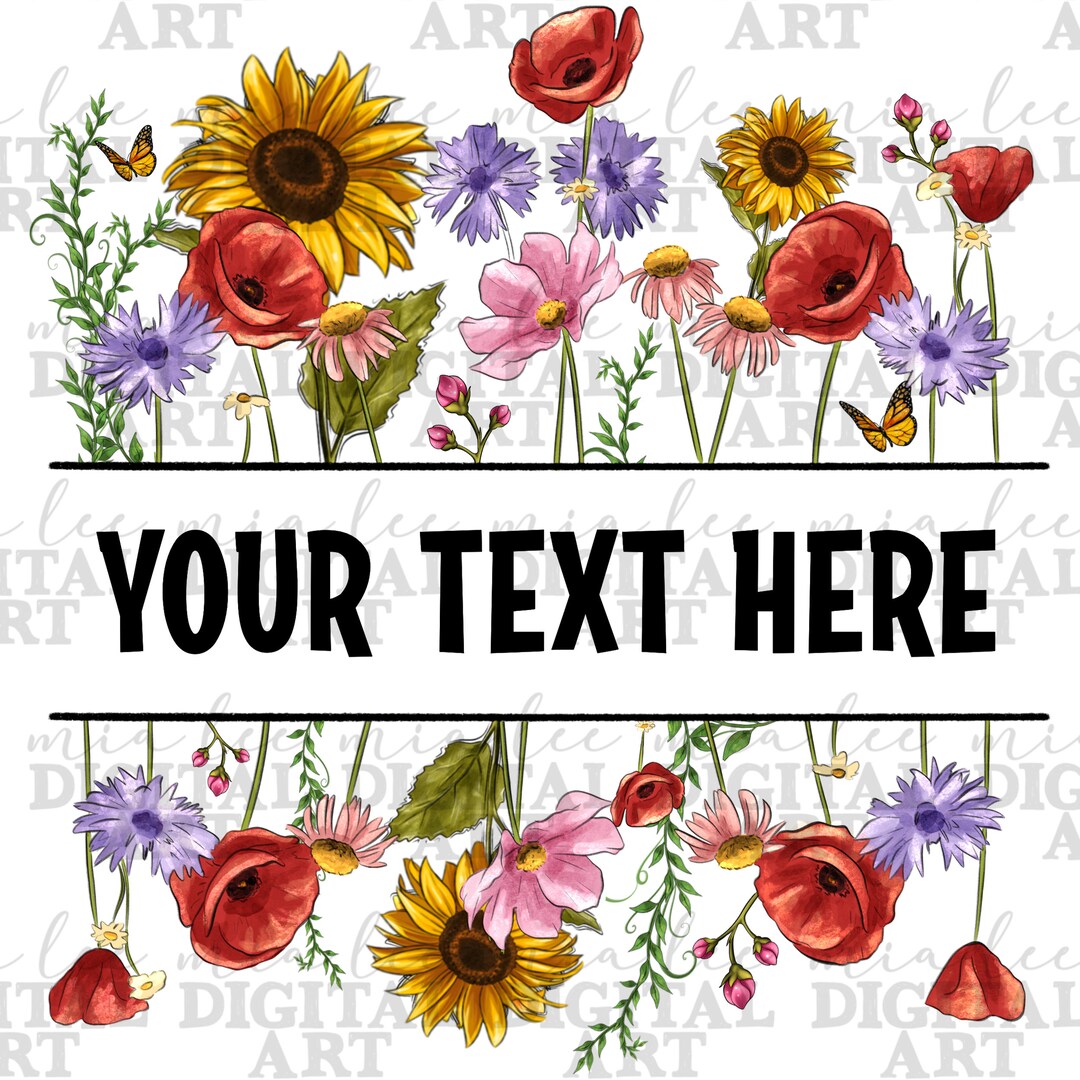 Personalized Flowers Png Sublimation Design Download, Custom Name ...