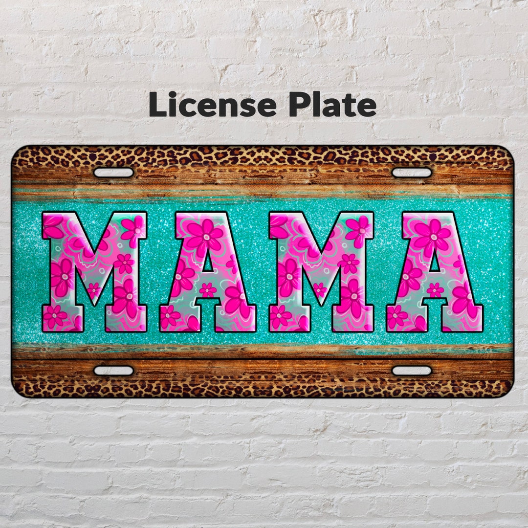 Floral Mama License Plate Png Sublimation Design Download, Western ...