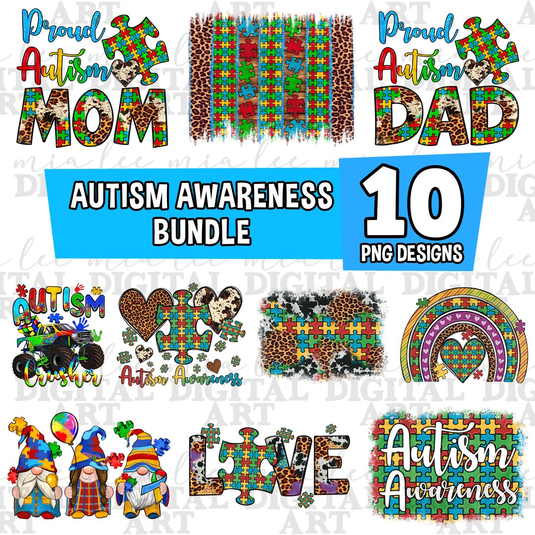 Autism Awareness Bundle Png Subliamtion Design Download, Autism ...