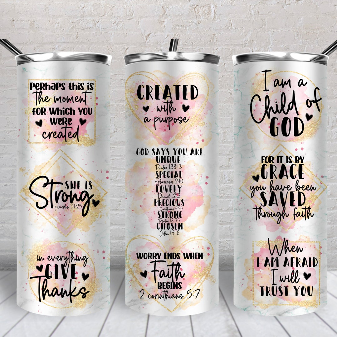 Bible Verse 20 Oz Skinny Tumbler Png, Tumbler Wrap Png, 20 Oz Tumbler ...