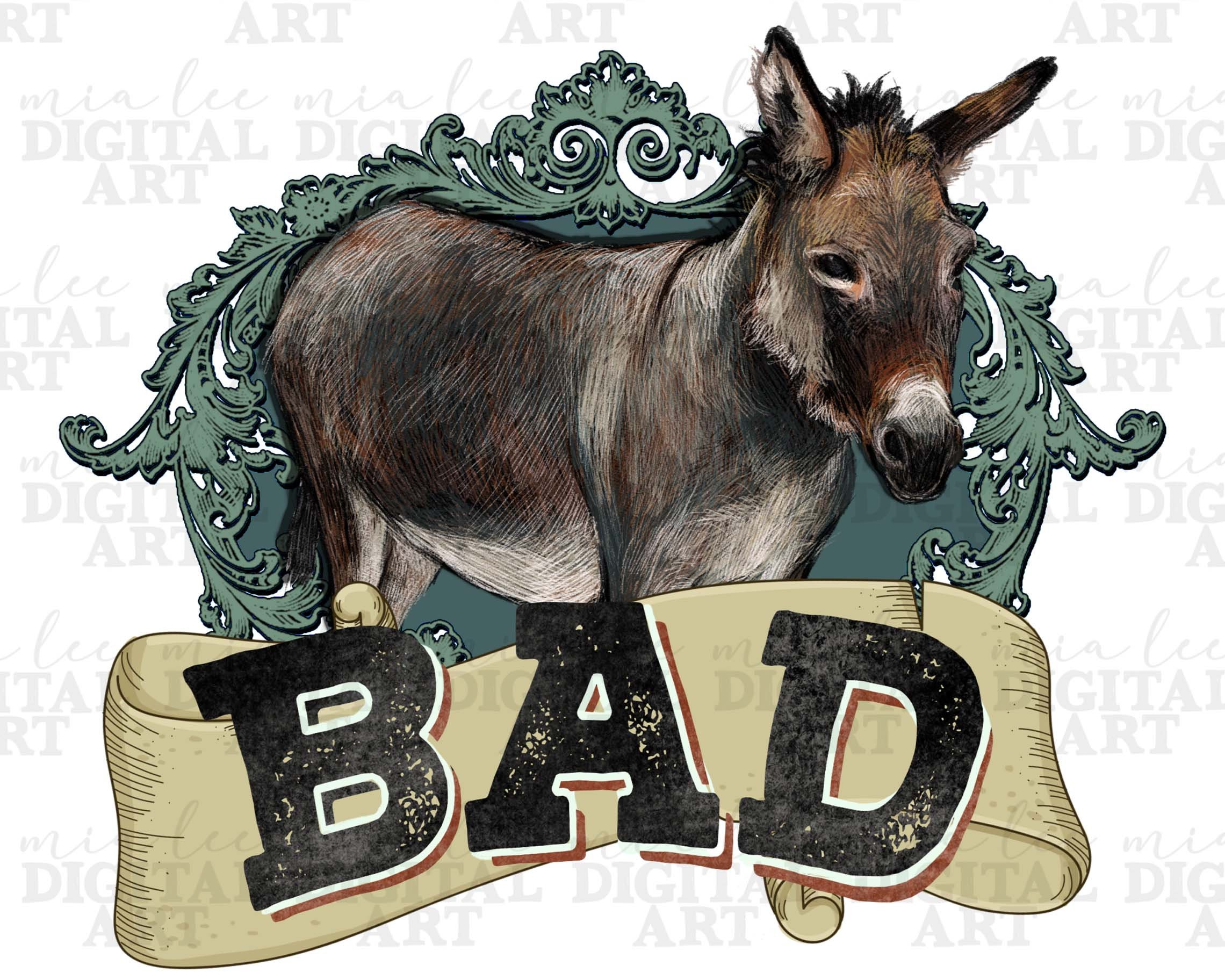 Bad Donkey Vintage Western Png Sublimation Design Download - Etsy
