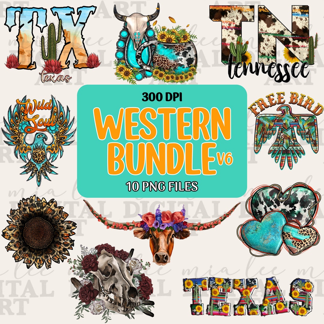 Western Bundle V6 Png Sublimation Design Download, Western Patterns Png ...