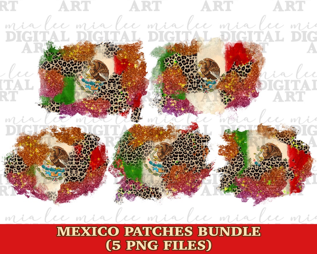 Mexico Patches Bundle Png Sublimation Design Download, Mexican Flag Png ...