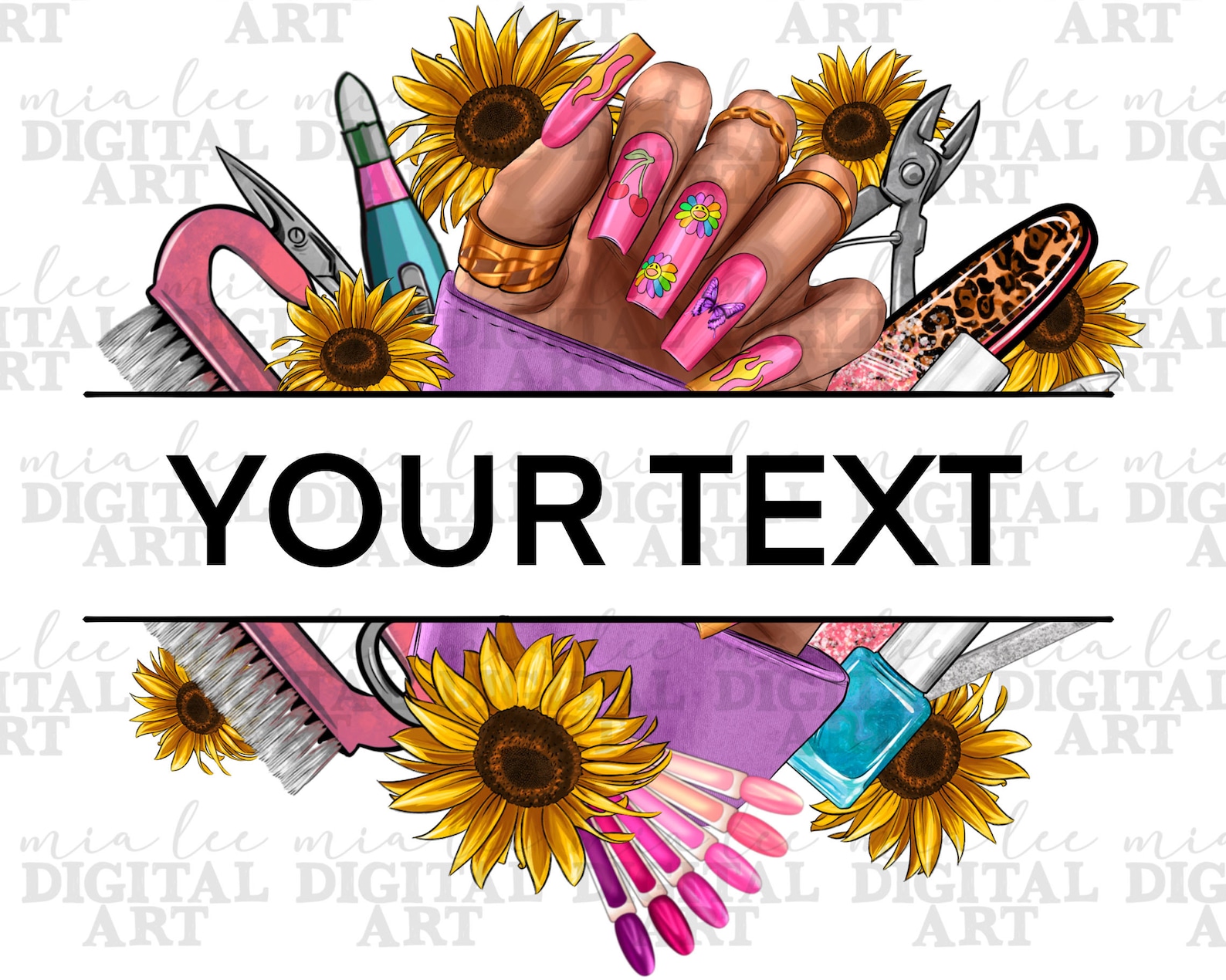 Personalized Nail Tech Png Sublimation Design Download, Nail Art Png ...