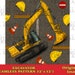 Excavator Seamless Pattern Digital Paper, Construction Digital Seamless ...