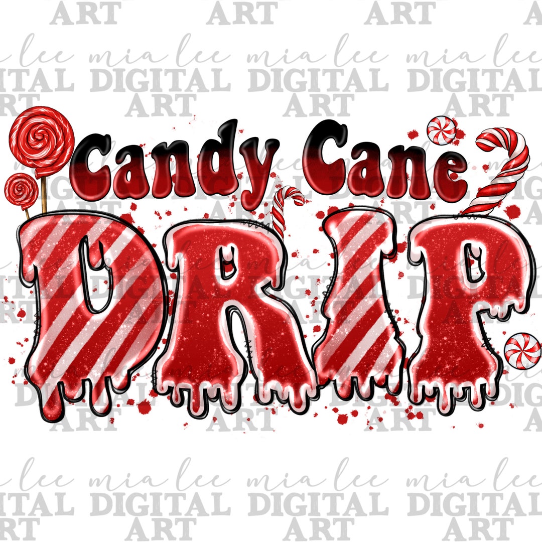 Candy Cane Drip Png Sublimation Design Download, Merry Christmas Png ...