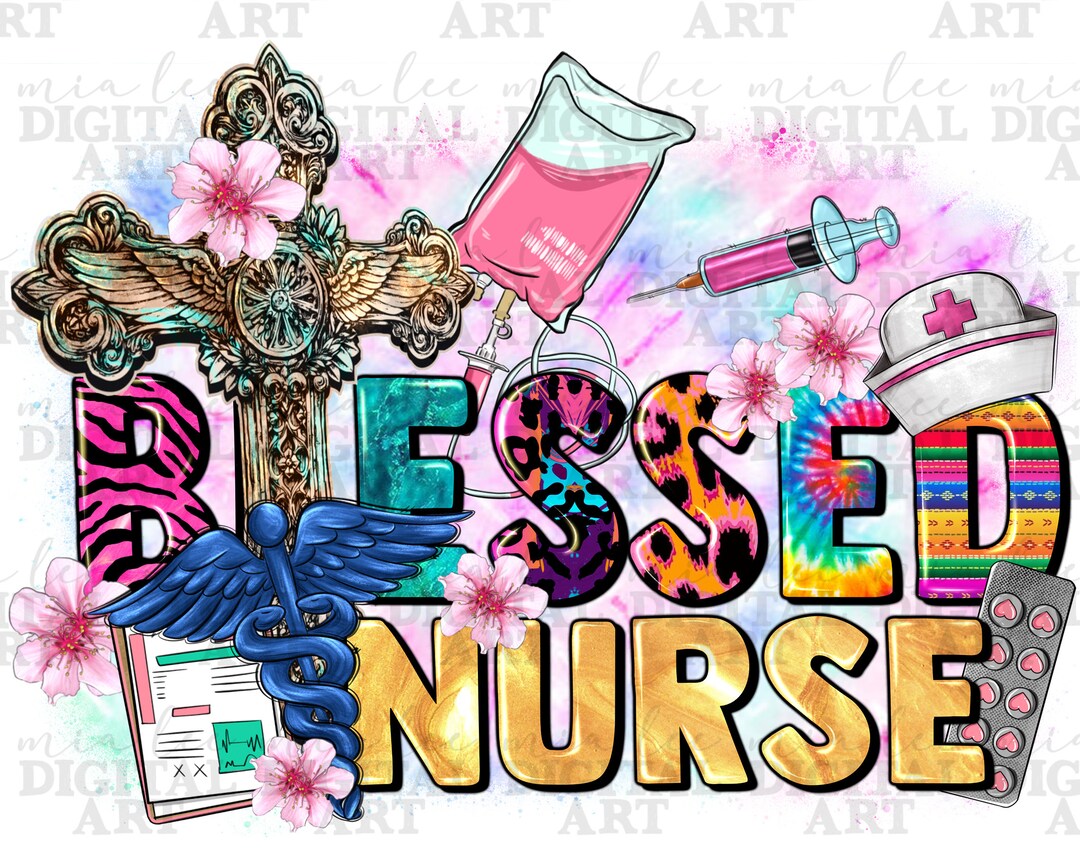 Blessed Nurse Png Sublimation Design Download, Nurse Png, Nursing Png ...
