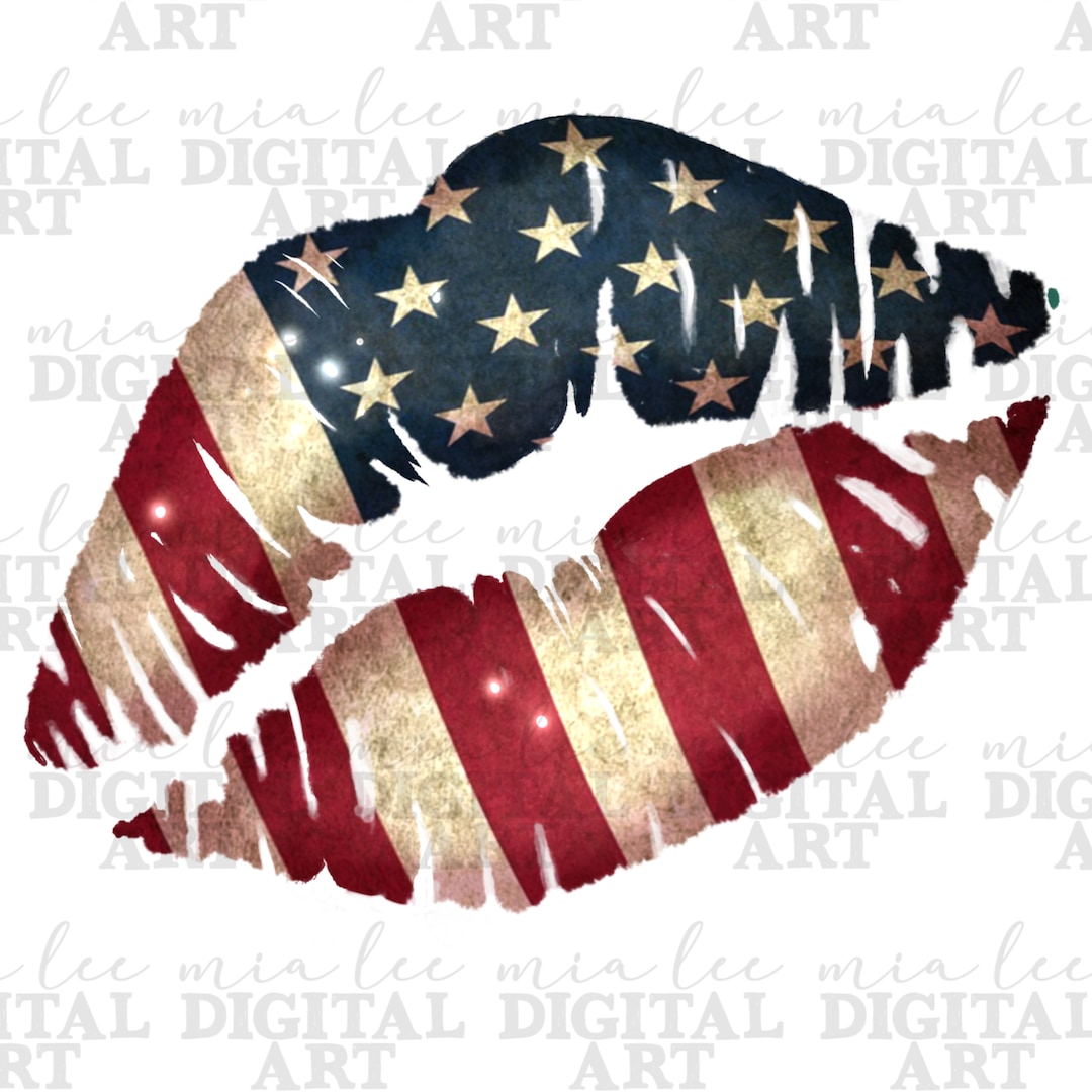 4th of July Lips Png Sublimation Design Download, 4th of July Png ...