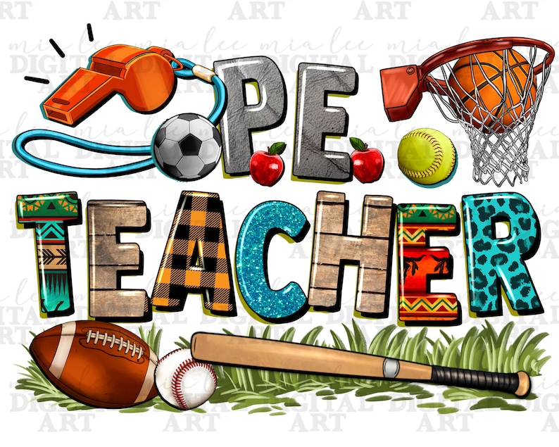 PE Physical Education Teacher Png Sublimation Design Download, Teacher ...