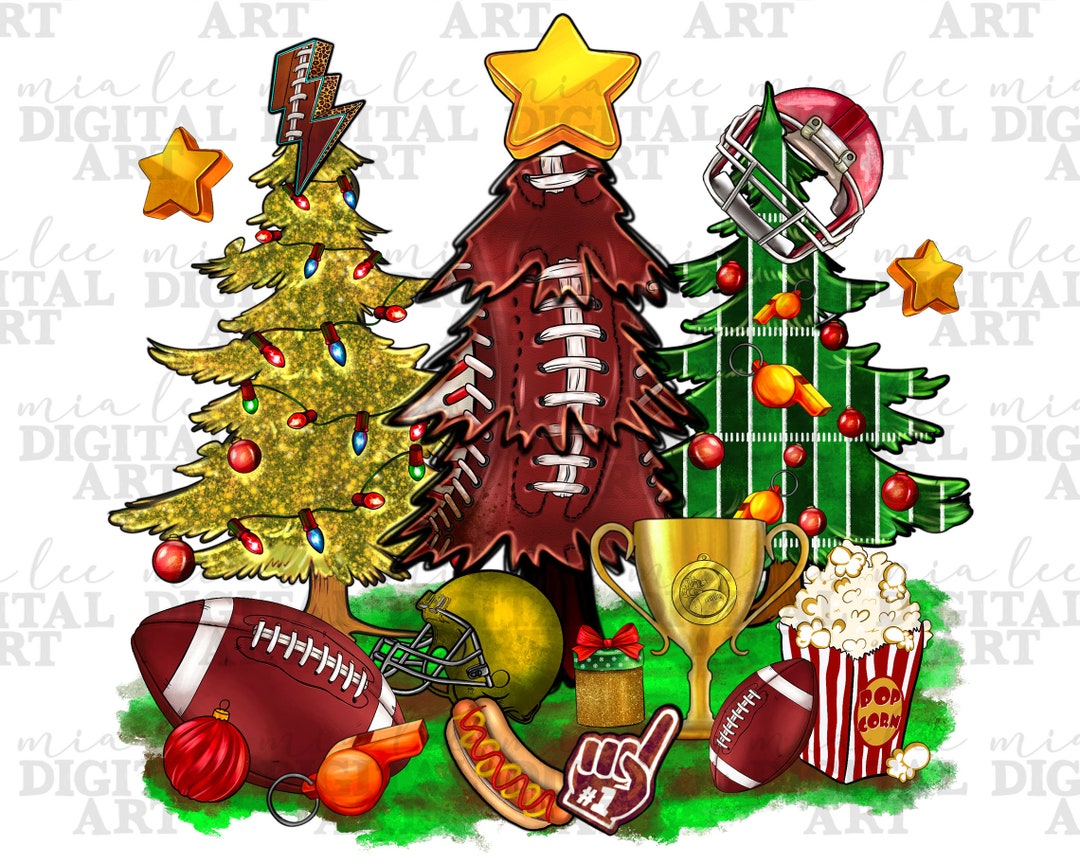 American Football Christmas Trees Png Sublimation Design Download ...