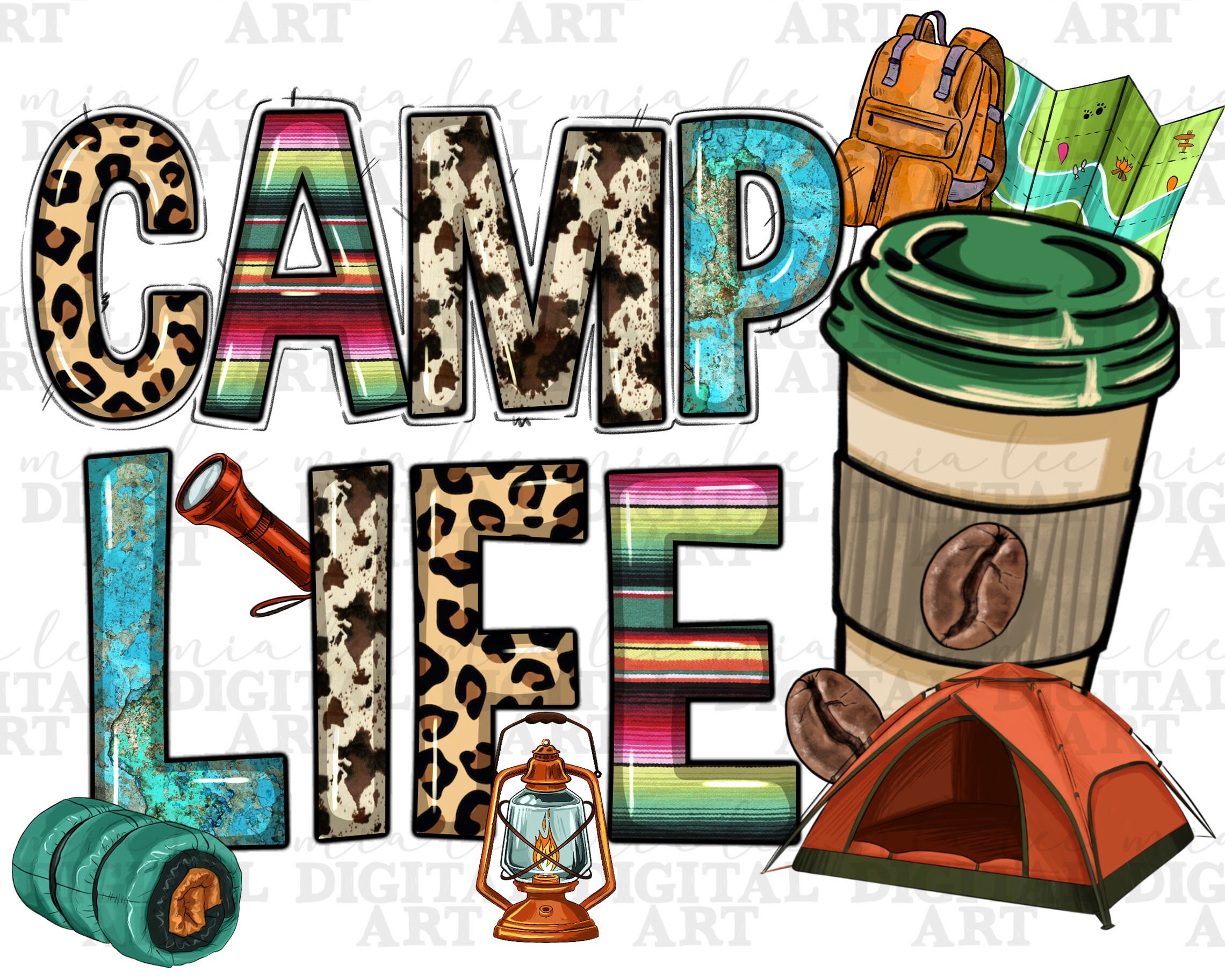 Camp Life Coffee Png Sublimation Design Download, Western Camp Png ...