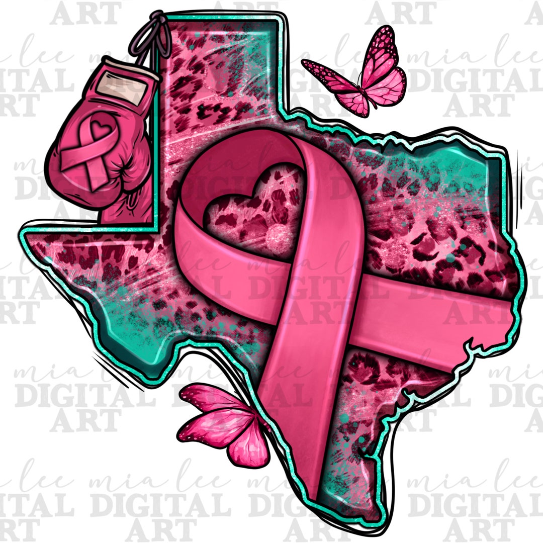 Breast Cancer Texas Map Png Sublimation Design Download, Breast Cancer ...