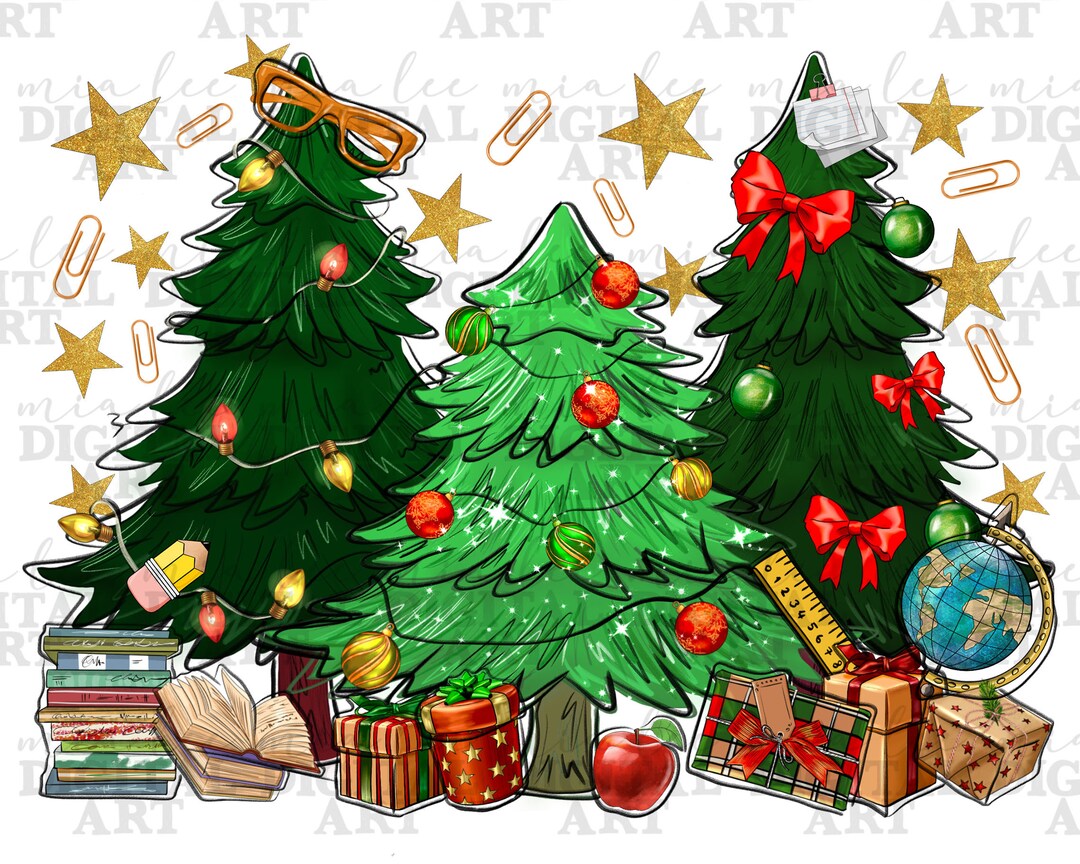 Teacher Christmas Tree Png Sublimation Design Download, Merry Christmas ...