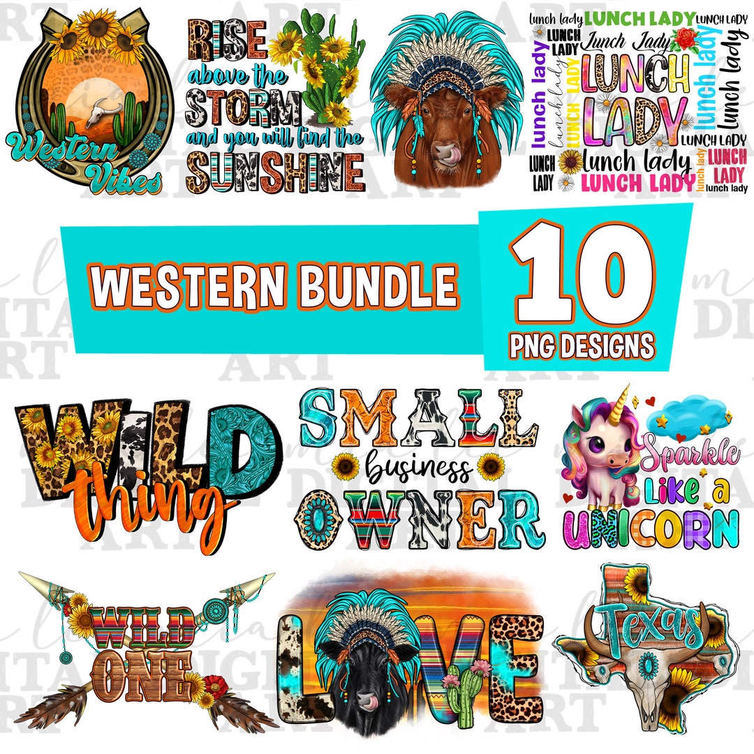 Western Bundle V1 Png Sublimation Design Download, Western Patterns Png ...