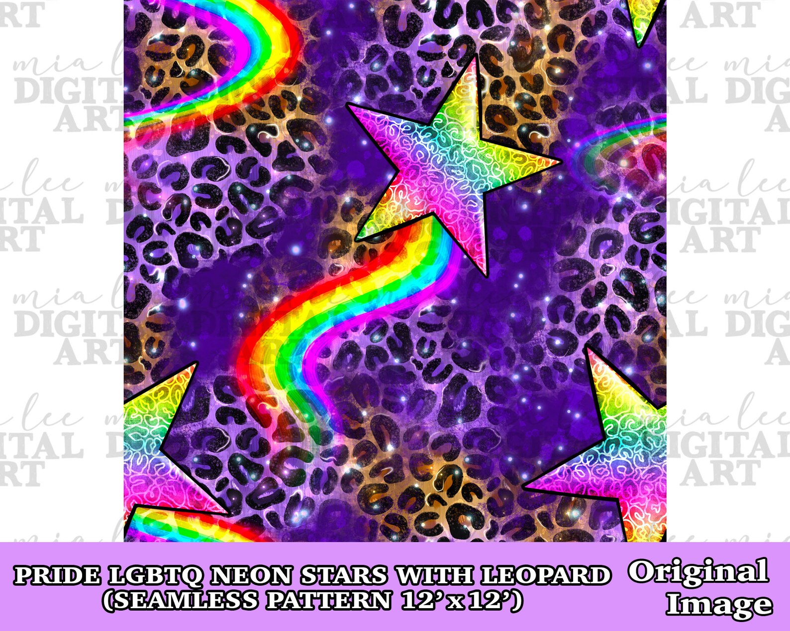 LGBTQ Neon Stars Seamless Pattern Digital Paper Pride - Etsy