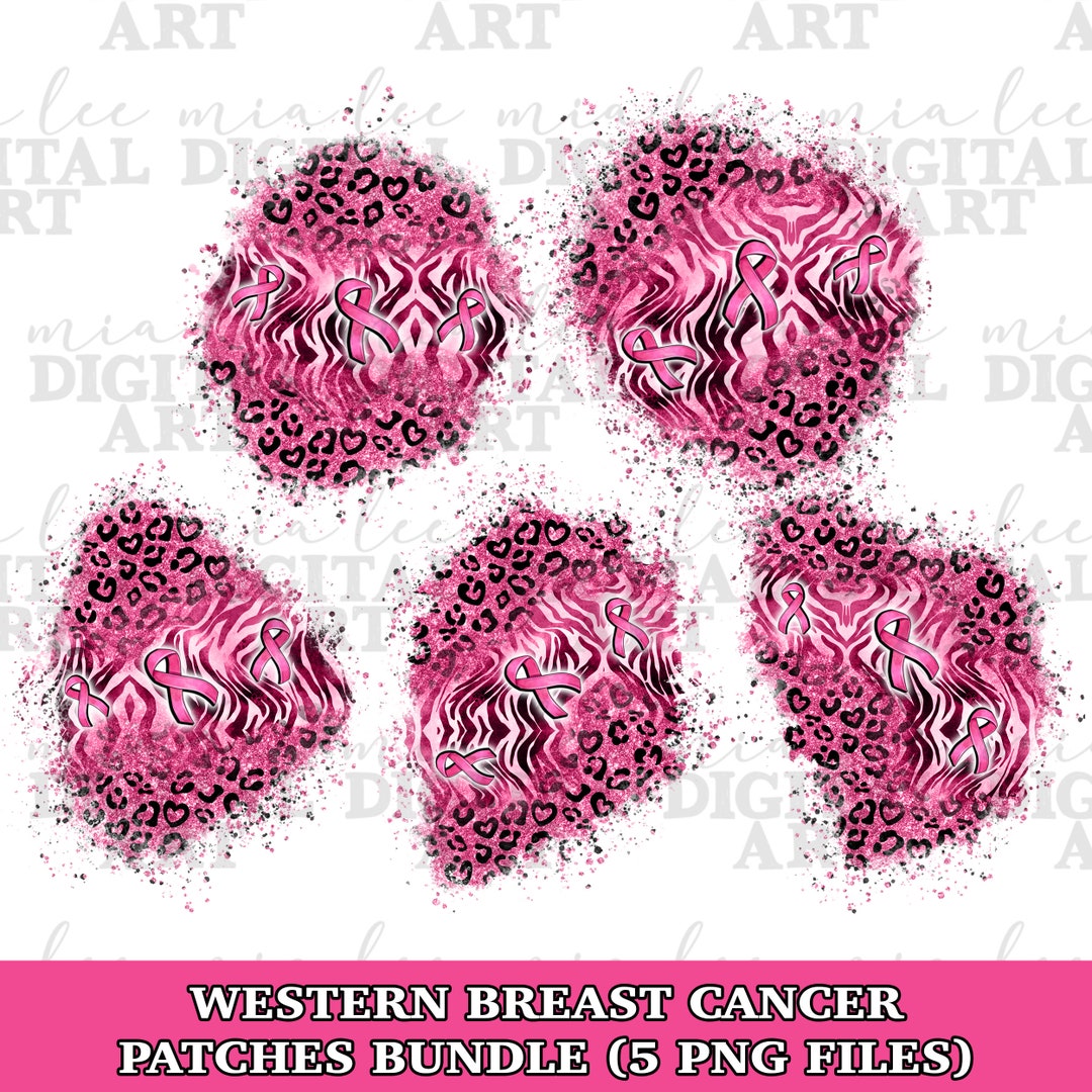 Western Breast Cancer Patches Bundle Png, Cancer Awareness Png, Patches ...