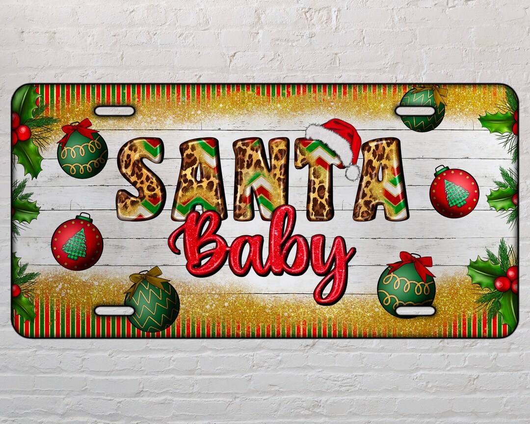 Santa Baby License Plate Png Sublimation Design Download, Christmas ...