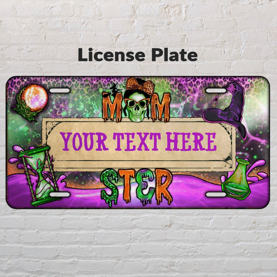 Personalized Momster License Plate Png Sublimation Design Download ...