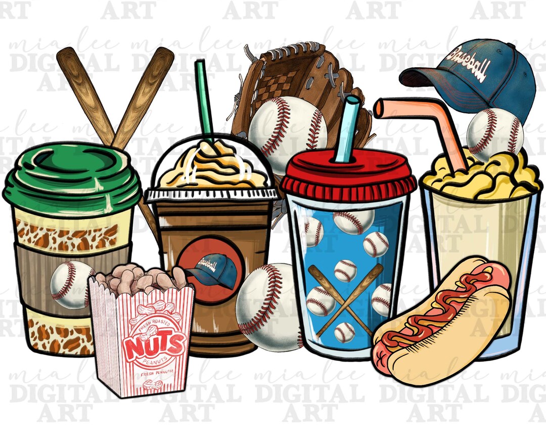 Baseball Coffee Cups Png Sublimation Design Download, Sport Coffee Cups ...