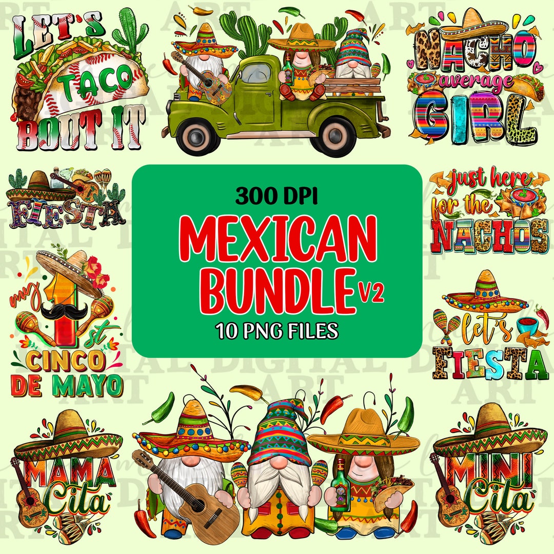 Mexican Bundle V2 Png Sublimation Design Download, Cinco De Mayo Png ...
