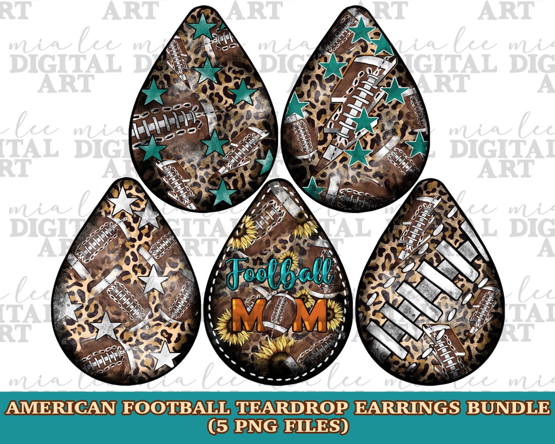 American Football Teardrop Earrings Bundle Png, Sport Png, Game Day Png ...