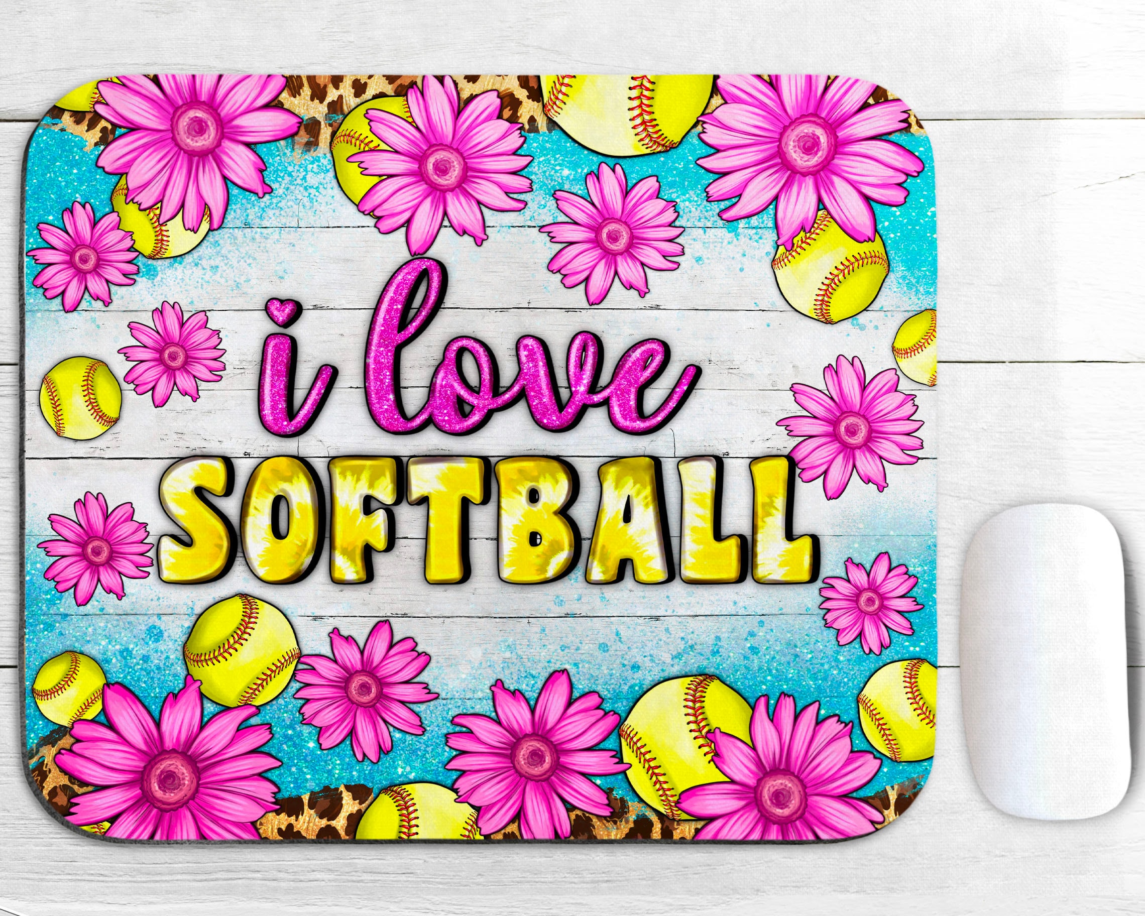 I Love Softball Mouse Pad Png Sublimation Design Download, Mouse Pad ...