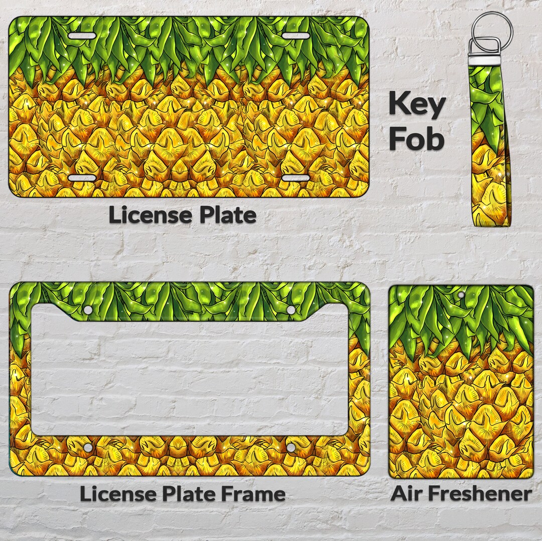 Pineapple Car Bundle Png Sublimation Design Download, License Plate Png ...