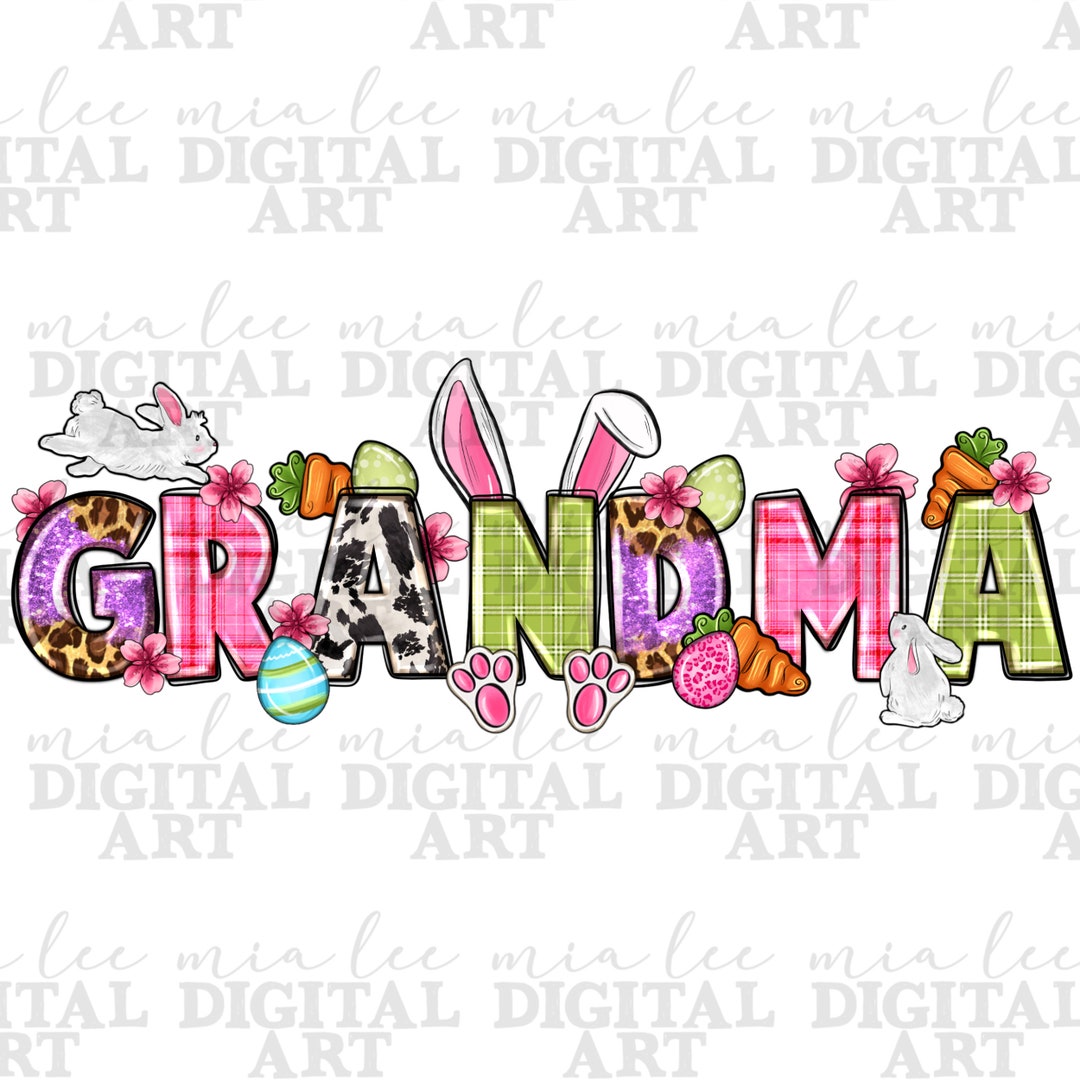 Easter Grandma Png Sublimation Design Download, Happy Easter Day Png ...