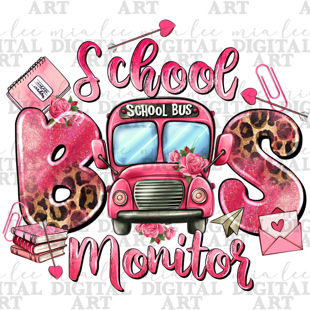 School Bus Monitor Png Sublimation Design Download, Happy Valentine's ...
