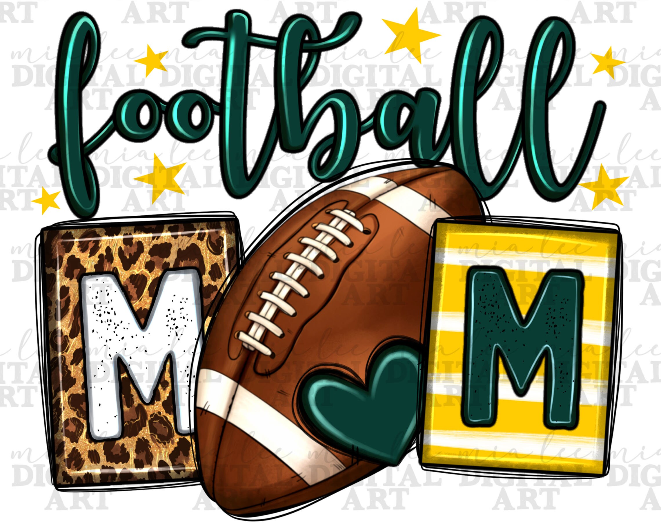 Football Mom Green Team Color Png Sublimation Design Download, Sport ...
