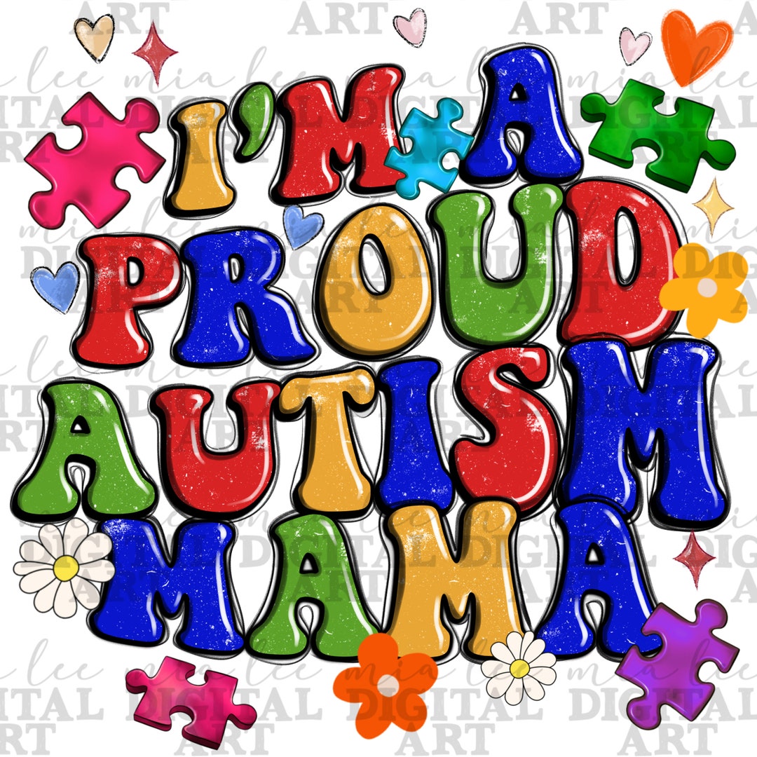 Proud Autism Mama Png Sublimation Design Download, Autism Awareness Png ...