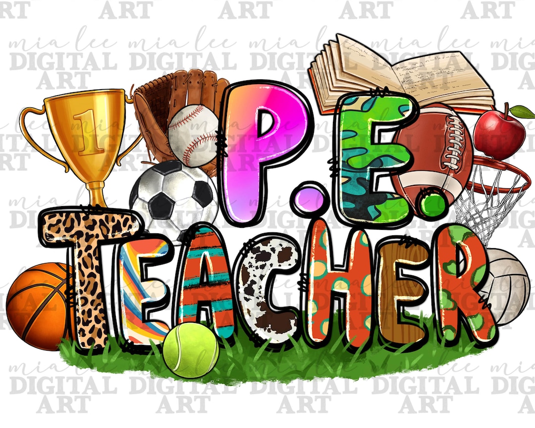 PE Physical Education Teacher Png Sublimation Design Download, Teacher ...