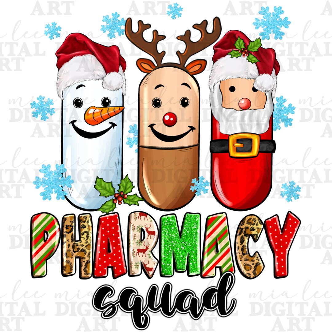 Pharmacy Squad Png Sublimation Design Download, Christmas Png, Happy ...