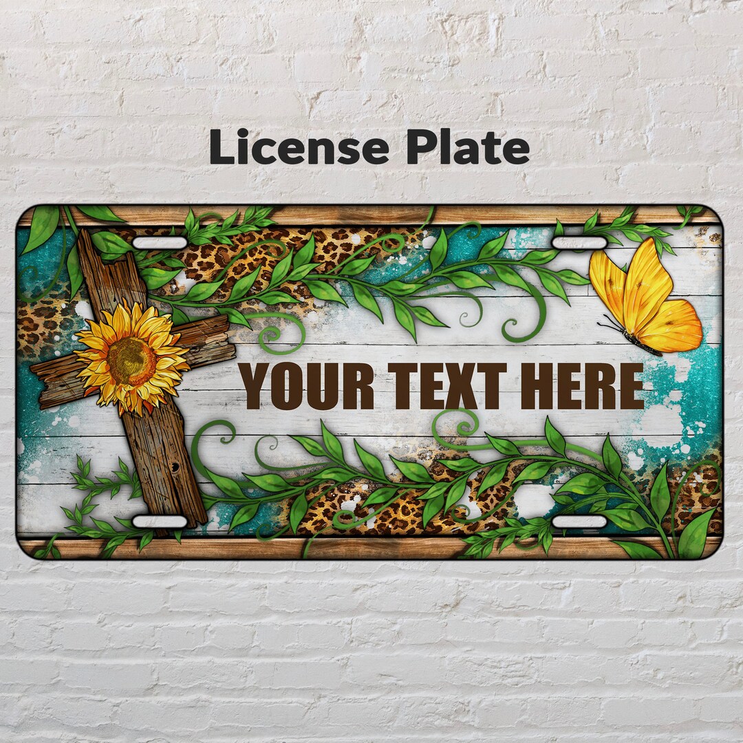 Personalized Western Cross License Plate Png, Western License Plate Png ...
