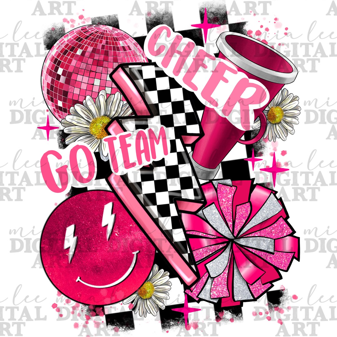 Retro Cheer Go Team Smiley Face Png Sublimation Design Download, Team ...