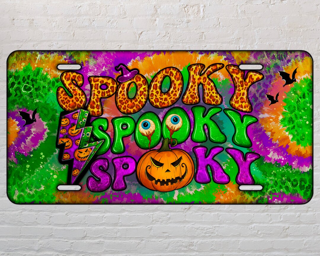 Spooky License Plate Png Sublimation Design Download, Halloween License ...
