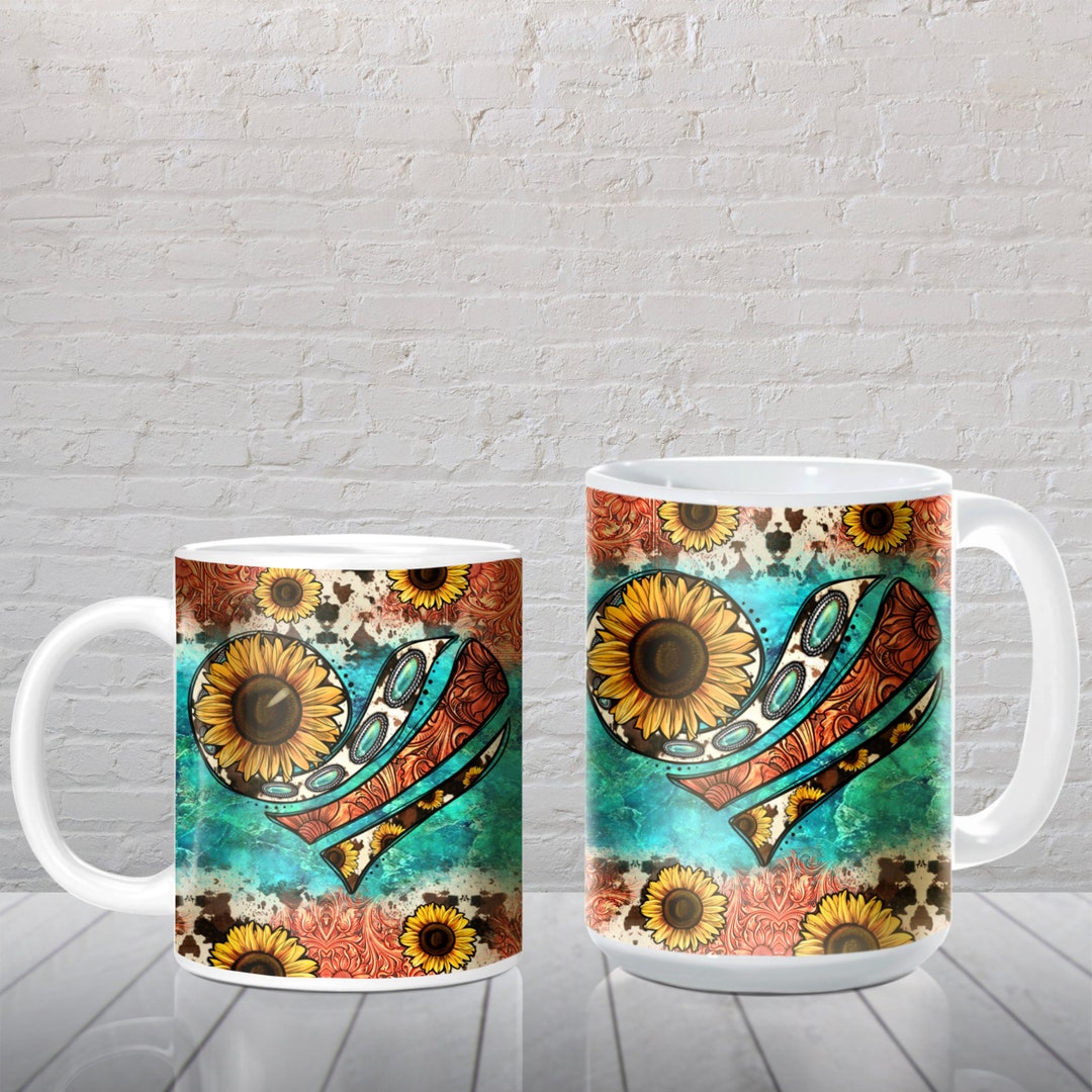 Western Hearts 11 Oz and 15 Oz Mug Png, Mug Wrap Png, Mug Design Png ...