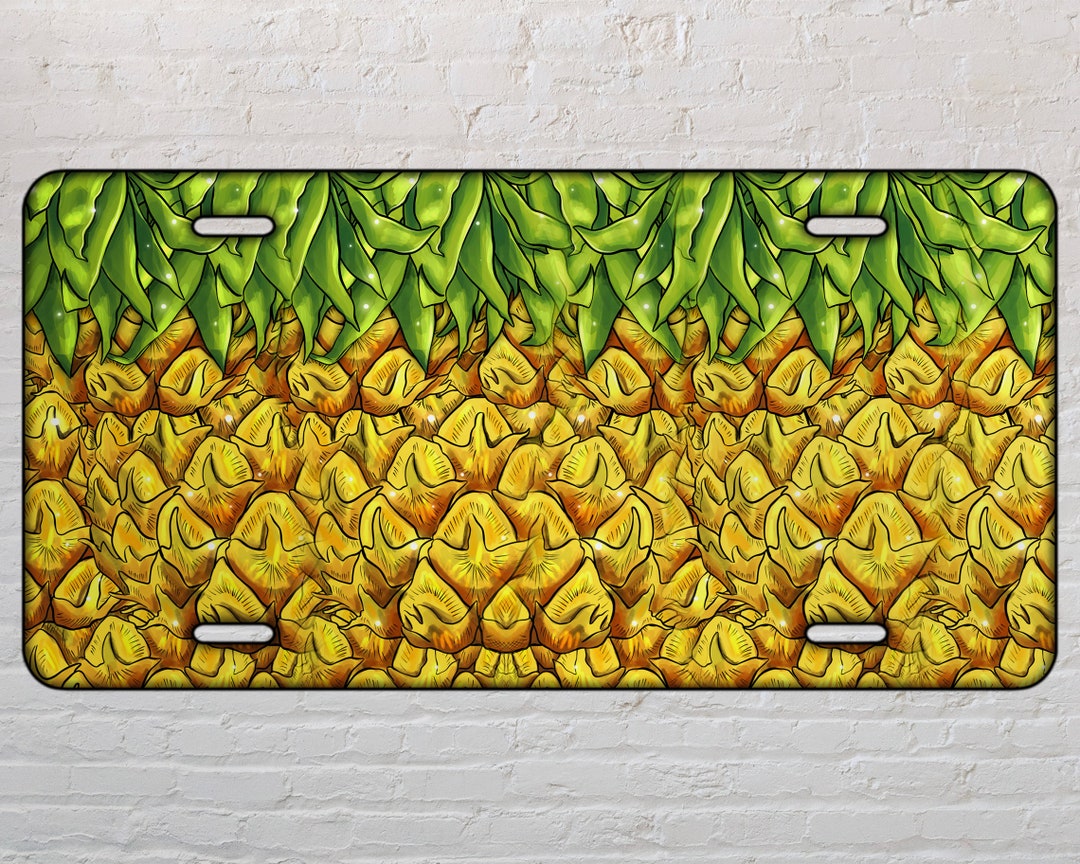 Pineapple License Plate Png Sublimation Design Download, Fruit License Plate Png, Pineapple Png ...
