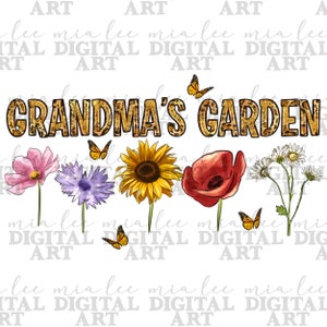 Grandma's Garden Flowers Png Sublimation Design Download, Personalized ...