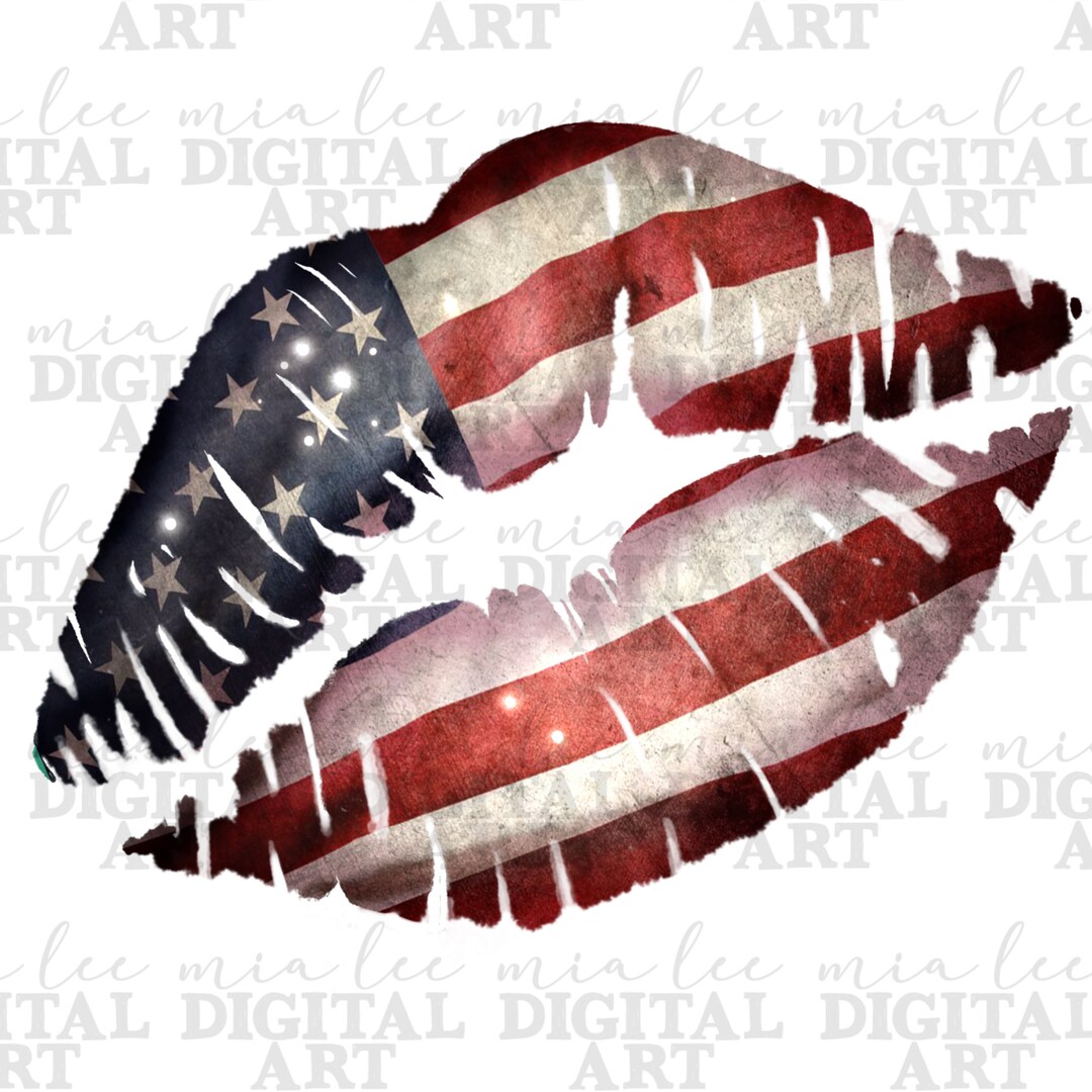 4th of July Lips Png Sublimation Design Download, 4th of July Png ...