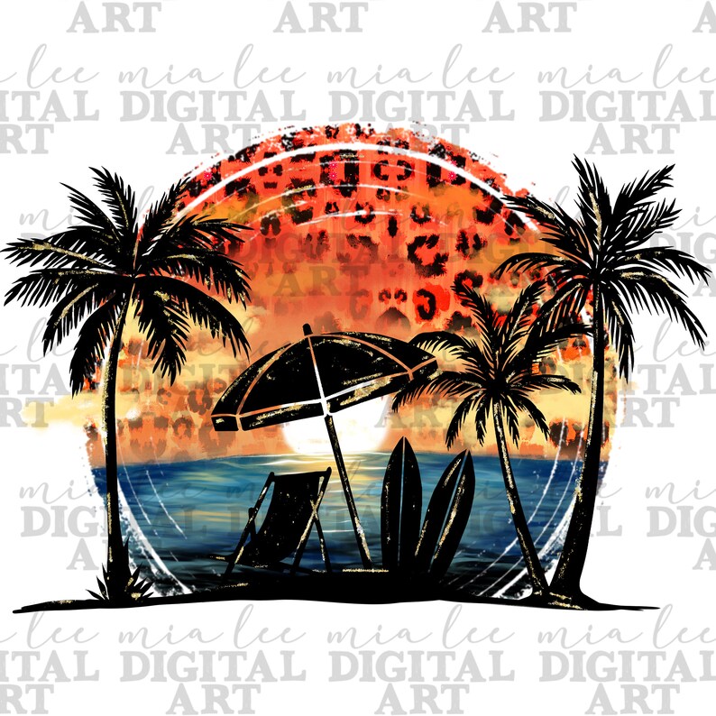 Sunset Beach Scene Png Sublimation Design Download, Summer Png, Hello ...