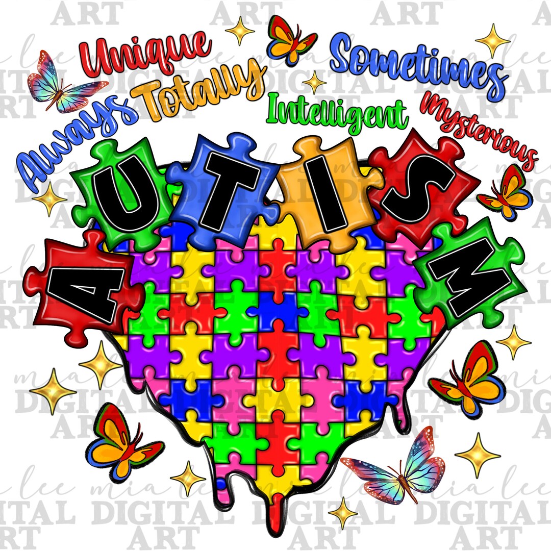Autism Hearts Png Sublimation Design Download, Autism Awareness Png ...