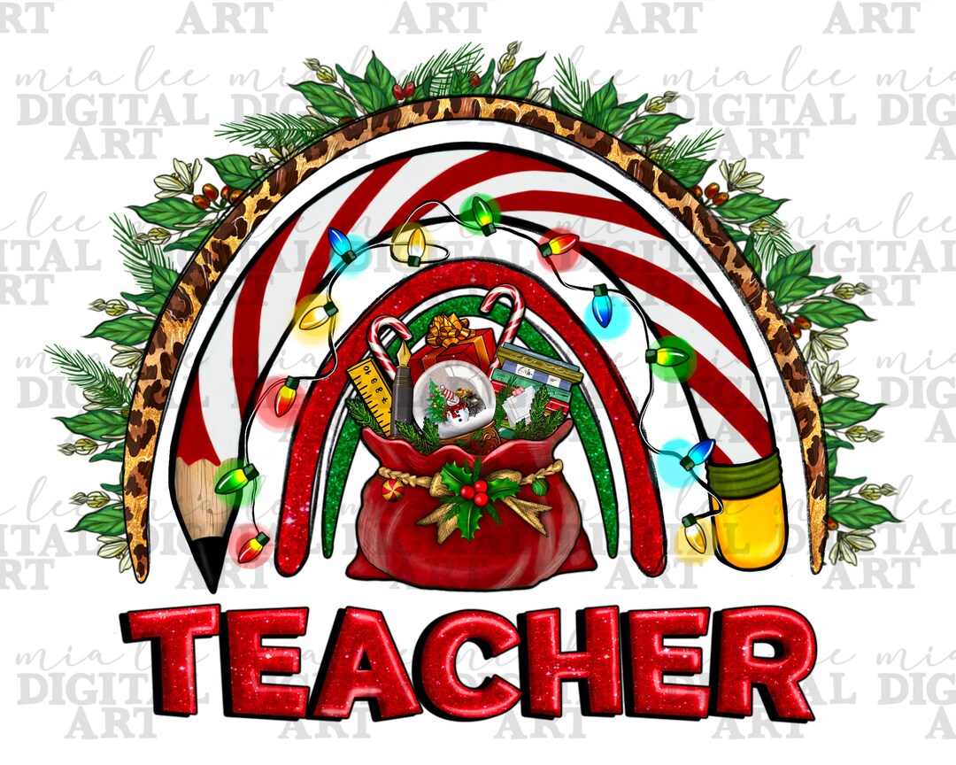 Christmas Teacher Png Sublimation Design Download, Merry Christmas Png ...