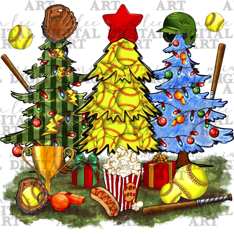 Softball Christmas - Etsy