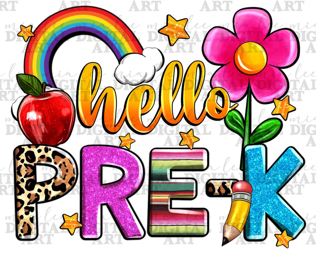 Hello Pre-k Png Sublimation Design Download, Western Pre-k Png, Before ...