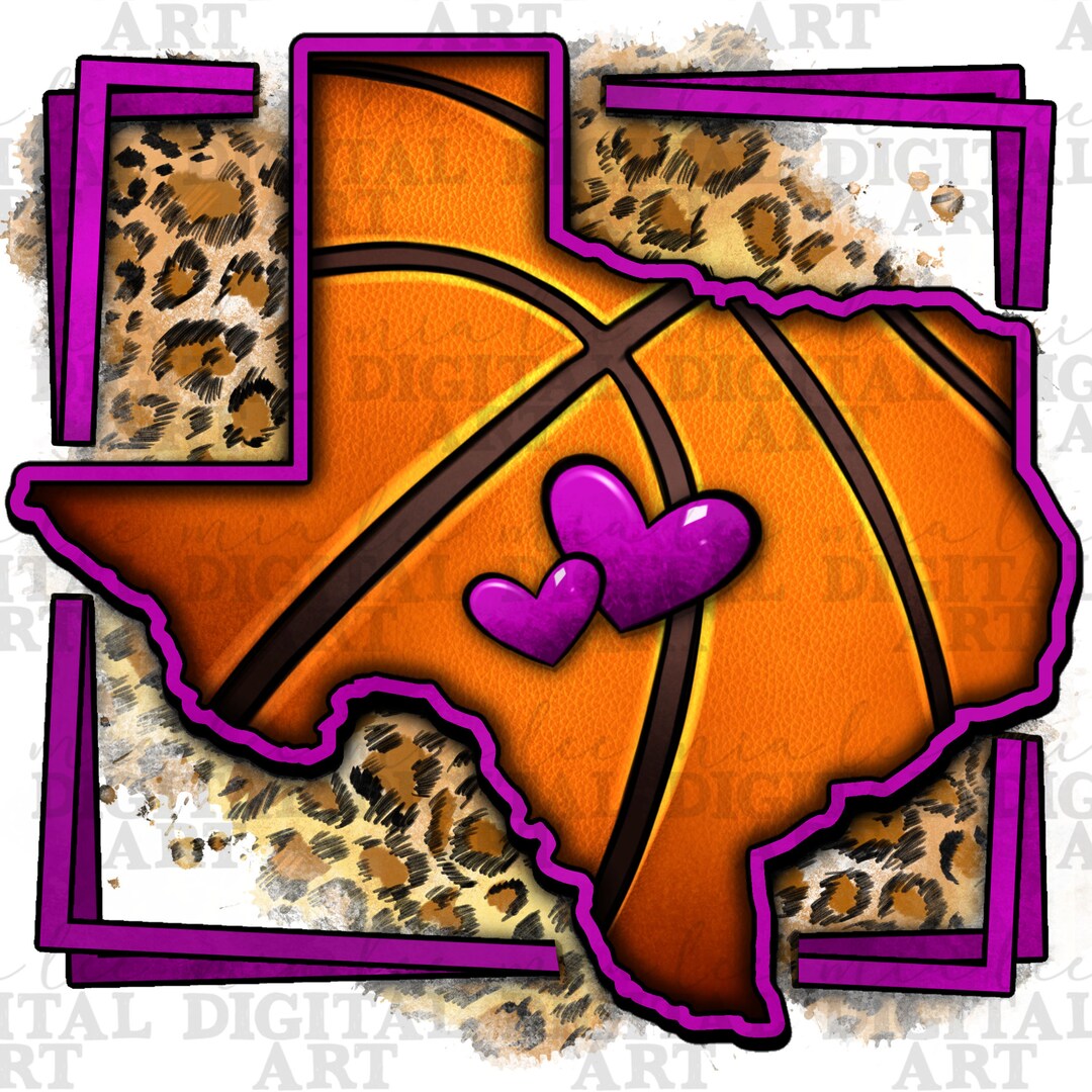 Leopard Basketball Texas Map Png Sublimation Design Download, Sport Png ...