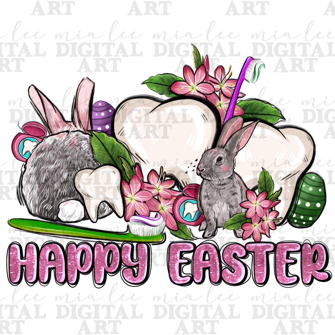 Happy Easter Teeth Png Sublimation Design Download, Happy Easter Day ...