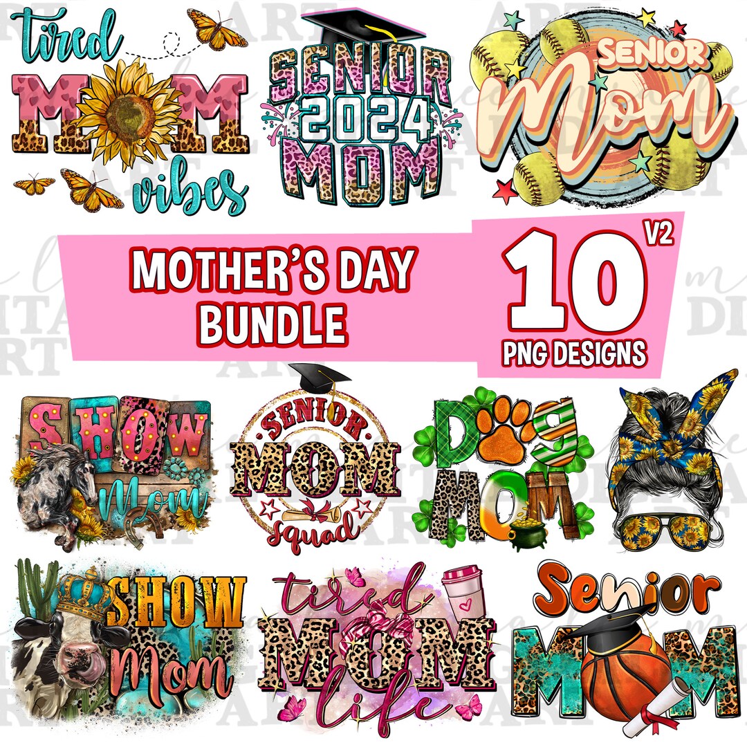 Mother's Day Bundle V2 Png Sublimation Design Download, Love Mama Png ...