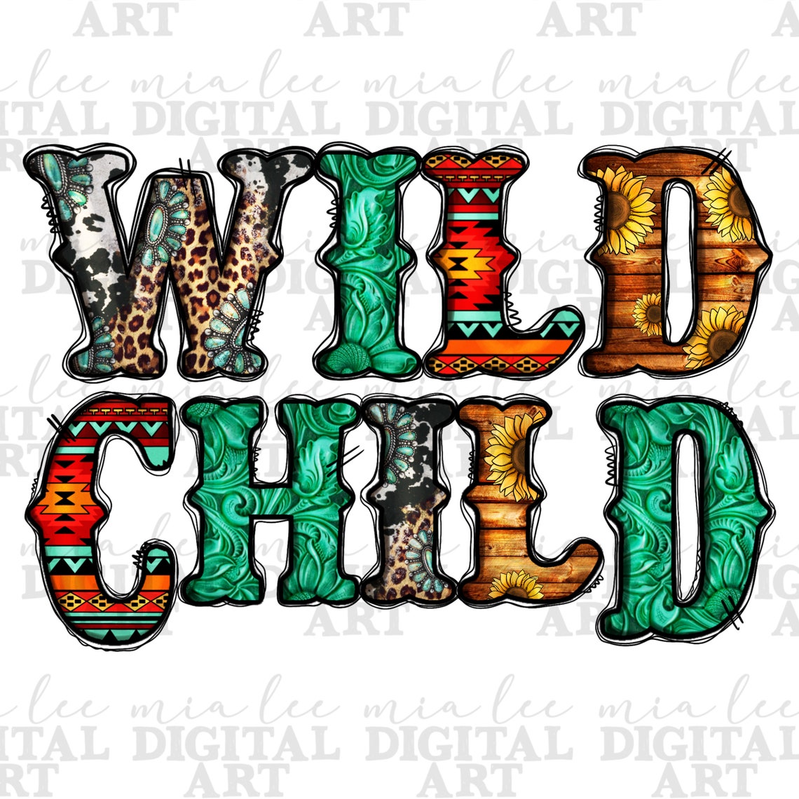 Western Wild Child Png Sublimation Design Download, Western Patterns ...