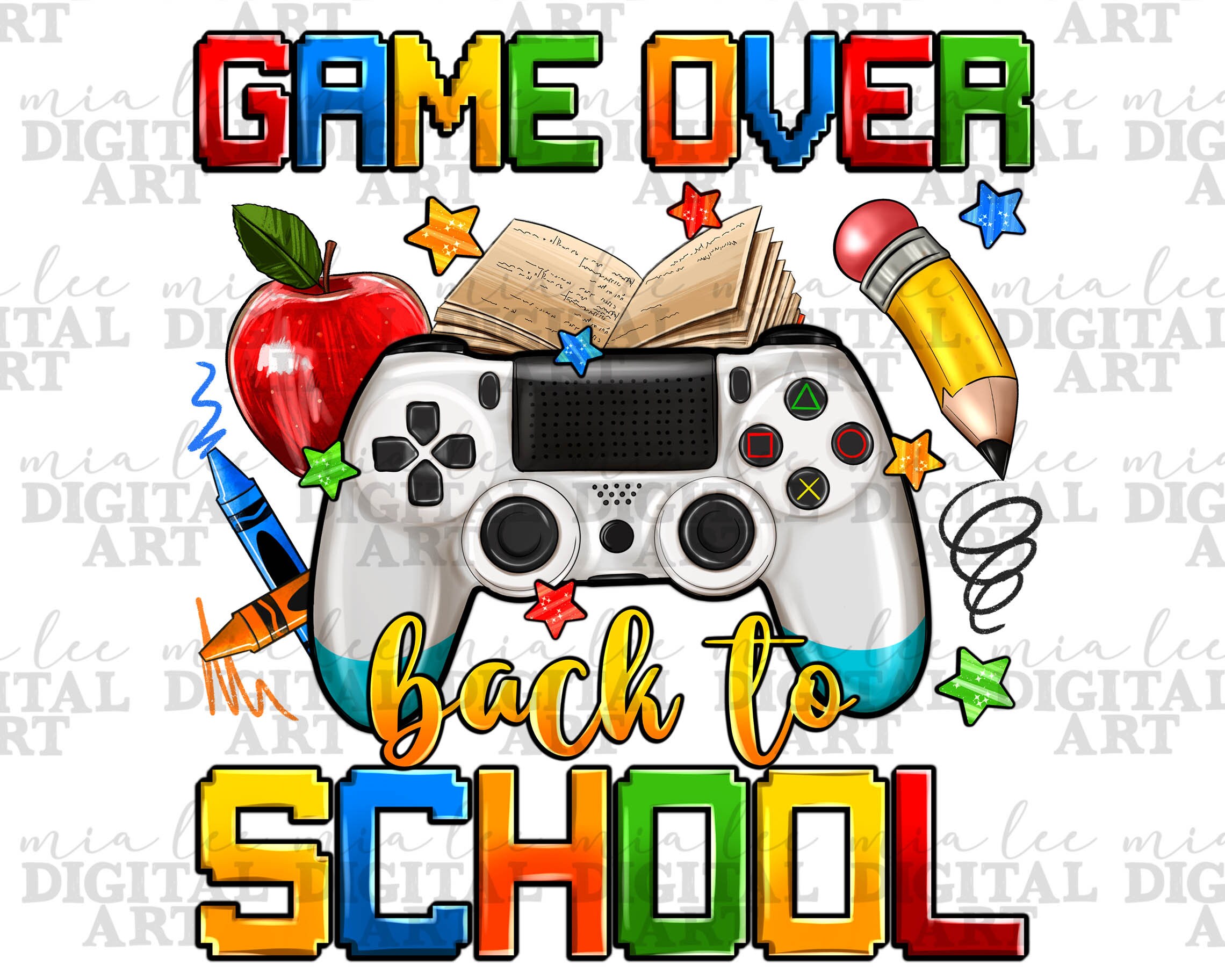 Game Over Back to School Png Sublimation Design Download - Etsy